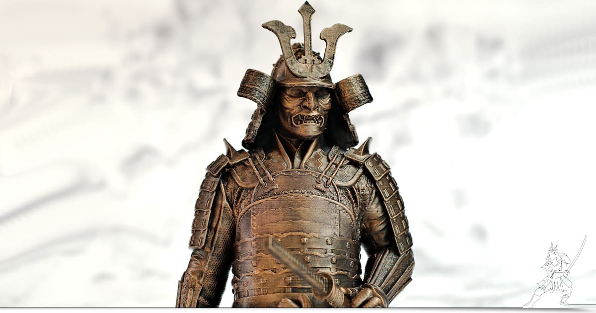 Samurai bust with katana #Terressens
